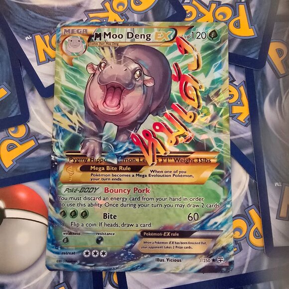 Games | Moo Deng Pokemon Card Baby Pygmy Hippo | Poshmark